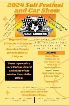 (Sep 28) 2024 Salt Festival and Car Show - Grand Saline, Texas | Events ...